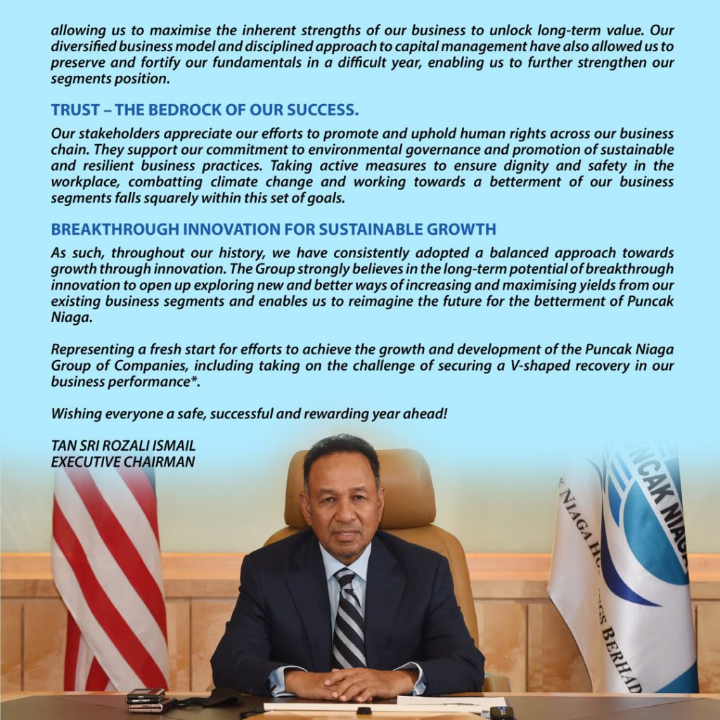 Executive Chairman’s 2022 New Year Message – Puncak Niaga