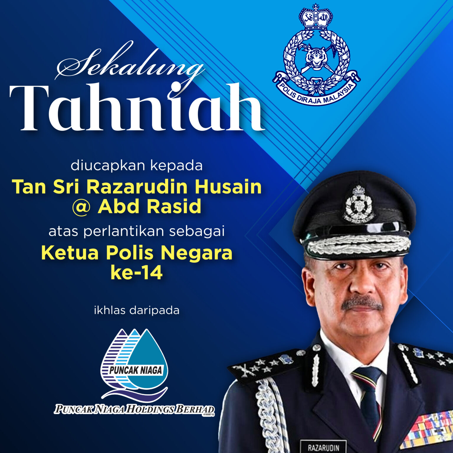 SEKALUNG TAHNIAH KEPADA YBHG TAN SRI RAZARUDIN HUSAIN @ ABD RASID ...